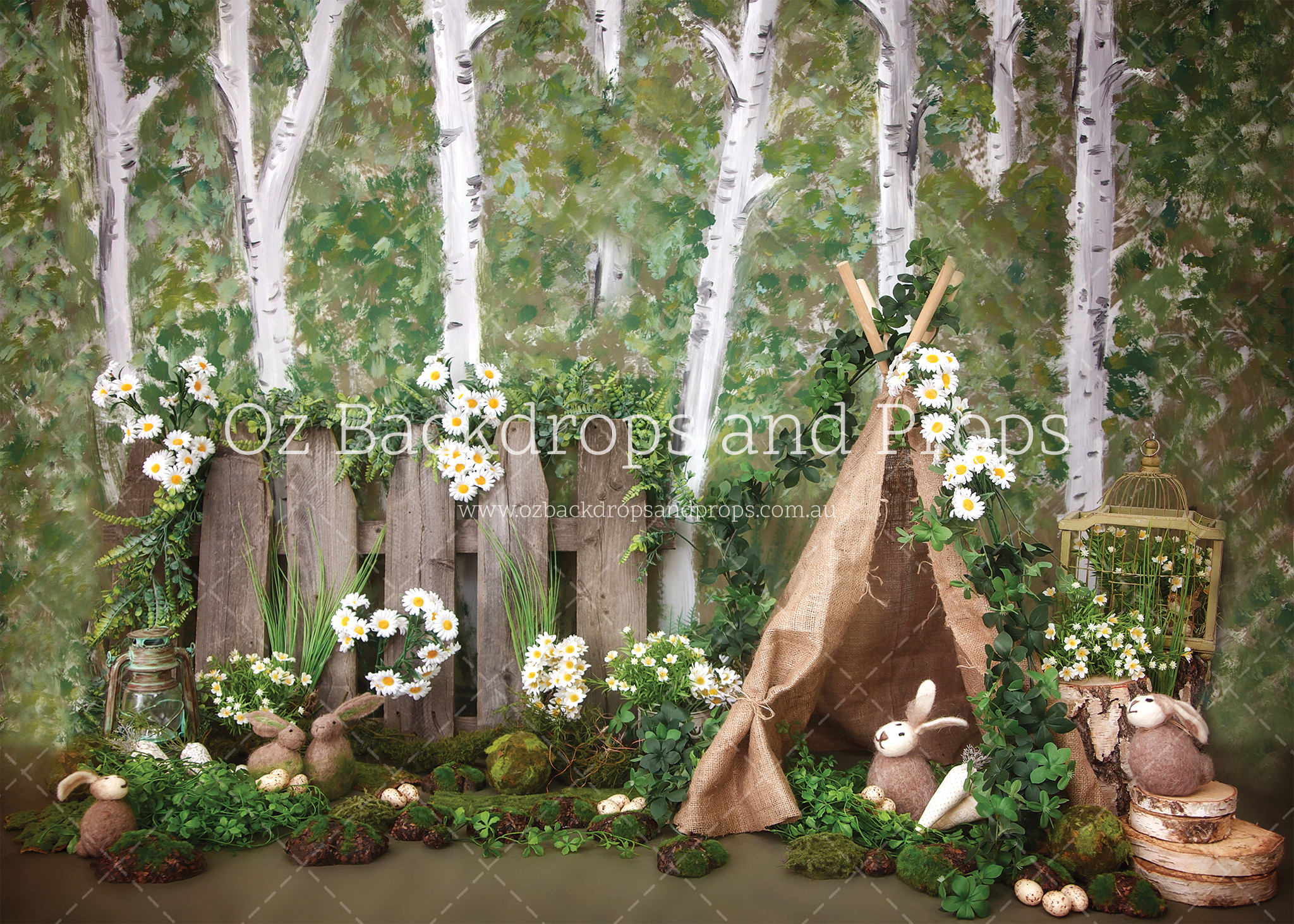 Birch All Lit Up - Oz Backdrops & Props Pty Ltd