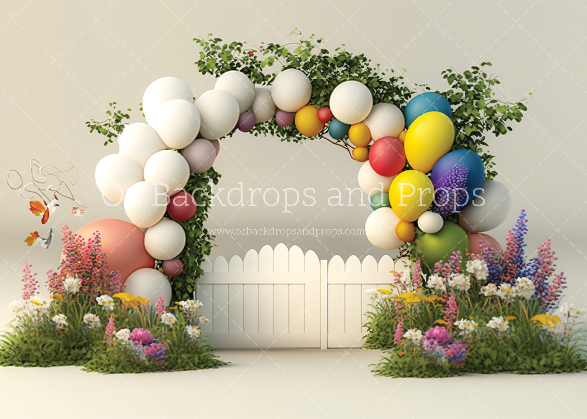 Picket Fence Balloons - Oz Backdrops & Props Pty Ltd