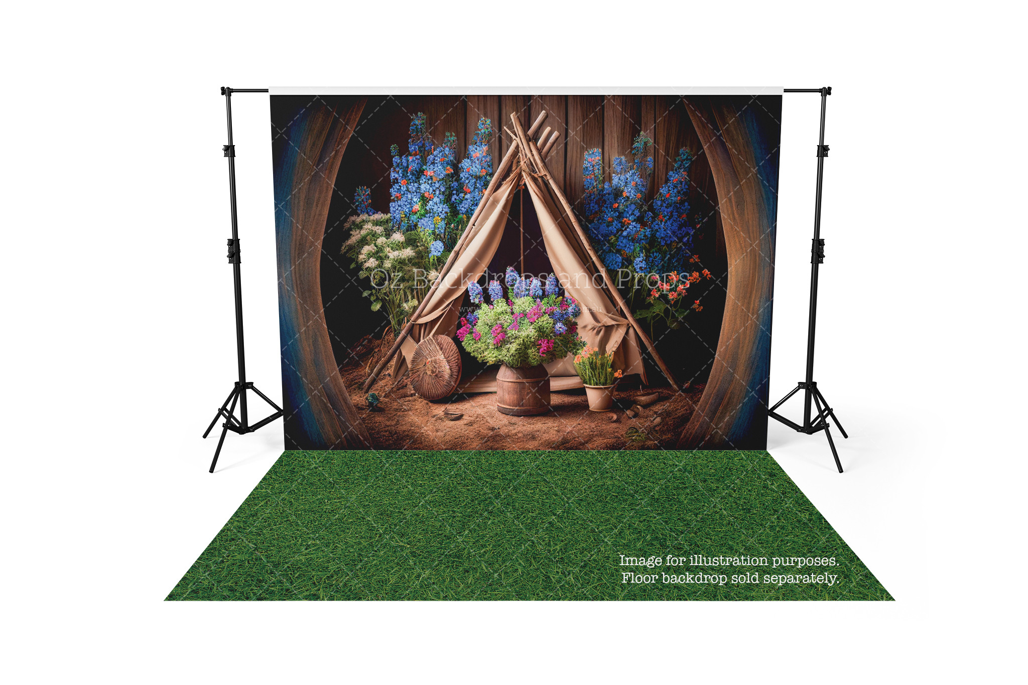 Boho Vine Teepee - Oz Backdrops & Props