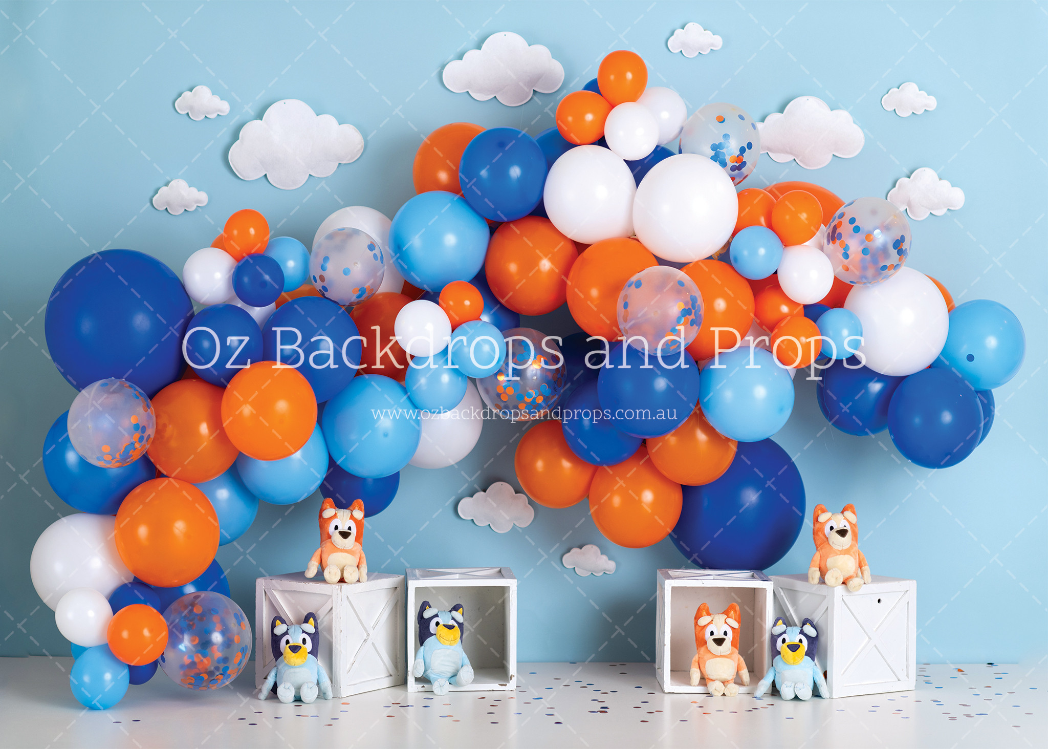 Bluey Balloon Arch - Oz Backdrops & Props