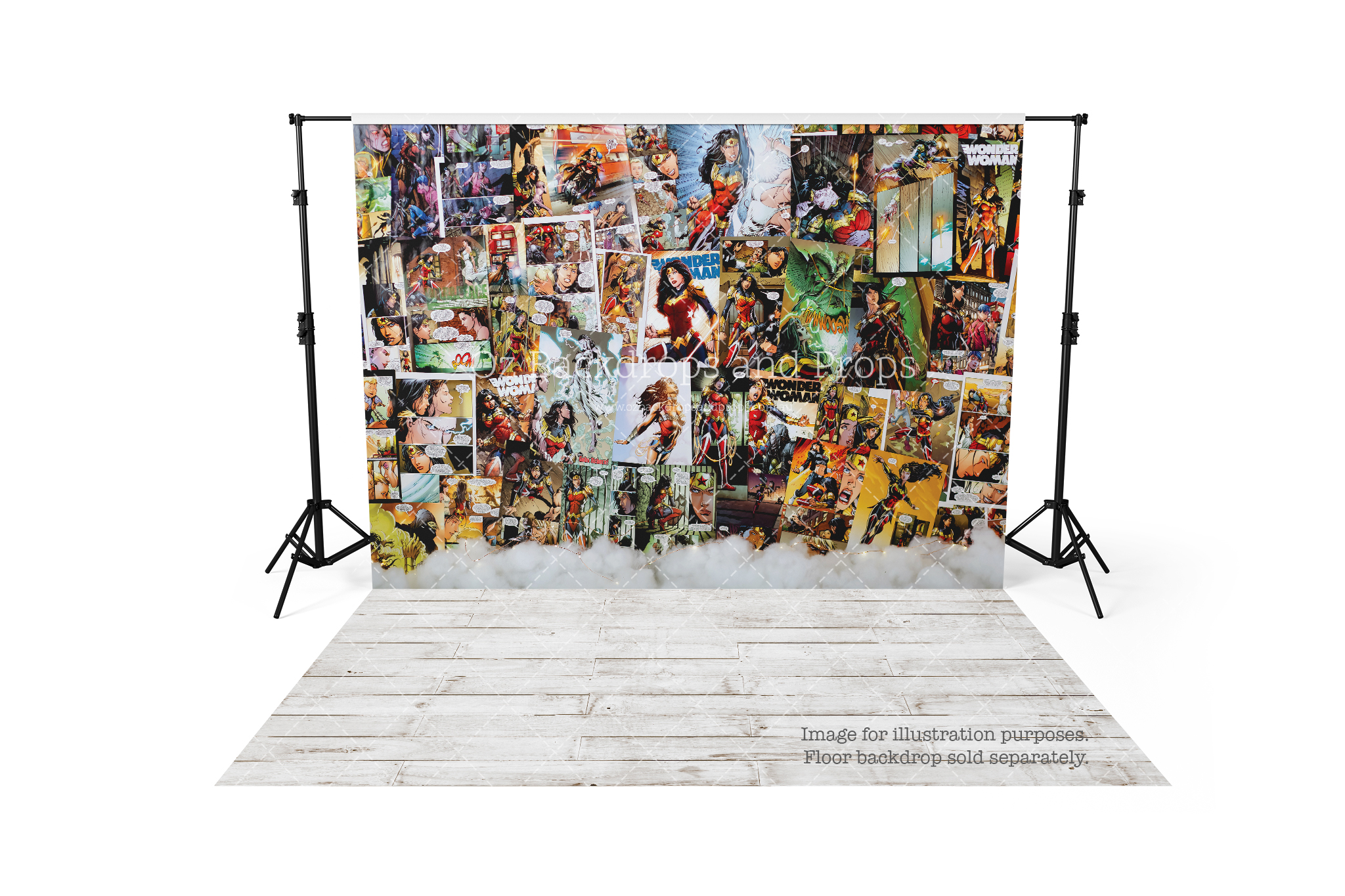 Wonder Woman Comic Wall - Oz Backdrops & Props Pty Ltd