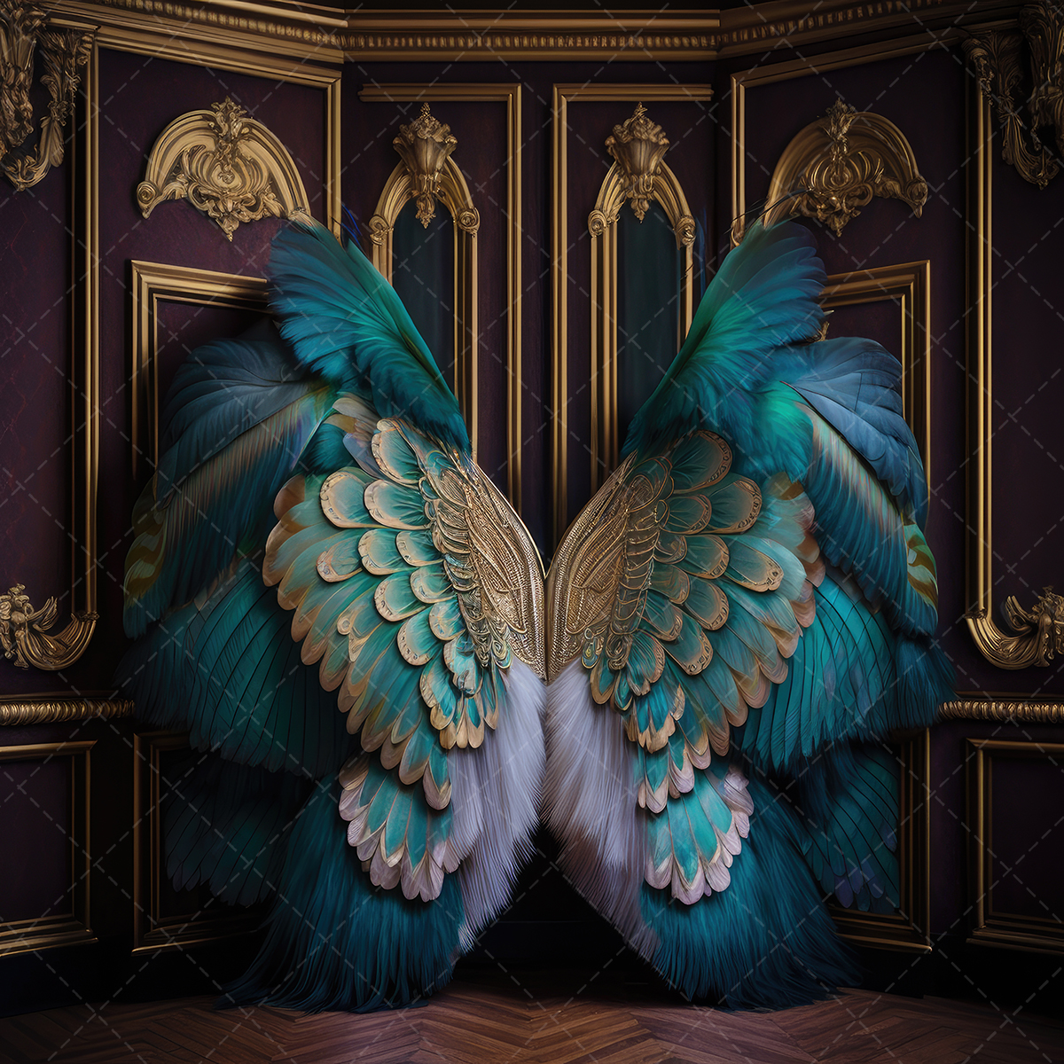 Turquoise Wings Set - Deluxe Fantasy Digital Backdrops - Oz Backdrops ...