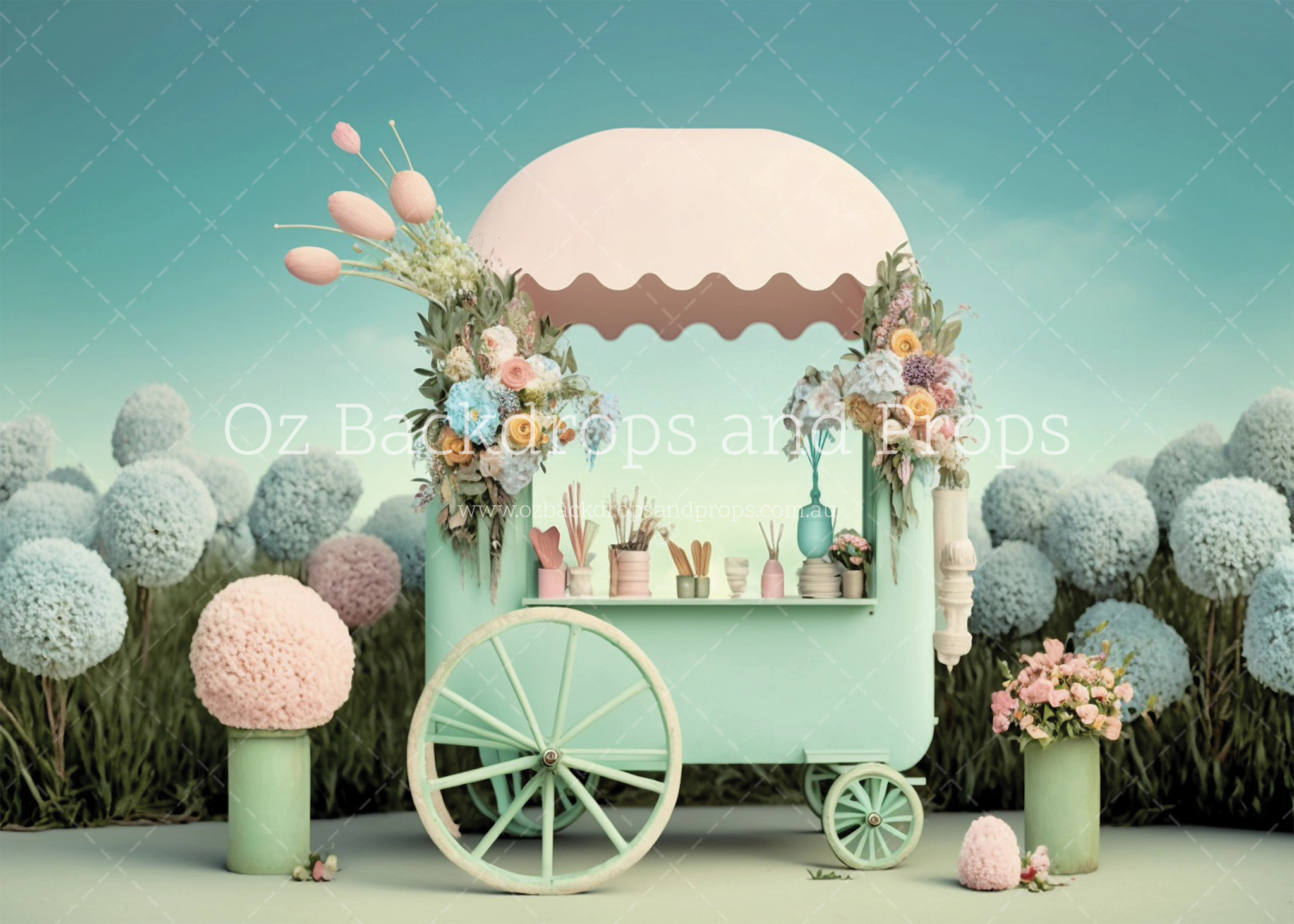 Pretty Spring Cart - Oz Backdrops & Props