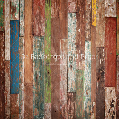 Colourful Scuffed Wood - Oz Backdrops & Props Pty Ltd