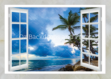Island Window View - Oz Backdrops & Props Pty Ltd