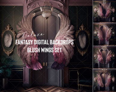 Blush Wings Set - Deluxe Fantasy Digital Backdrops - Oz Backdrops & Props