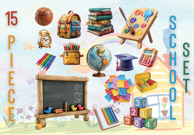 School Cutout Set (15 Piece) - Oz Backdrops & Props
