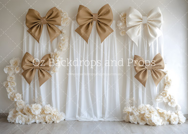 Caramel Cream Bows - Oz Backdrops & Props Pty Ltd