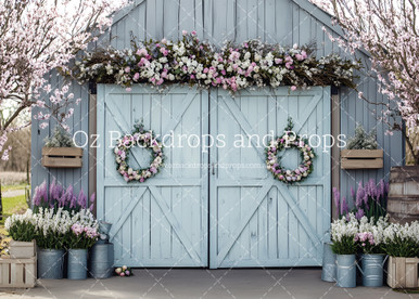 Sky Blue Flower Barn - Oz Backdrops & Props