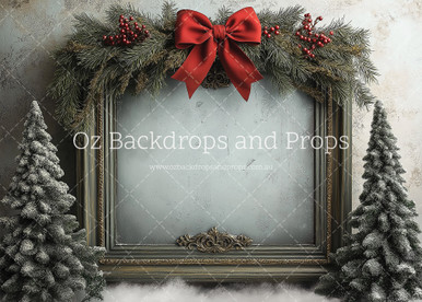 Winter Red Bow Frame - Oz Backdrops & Props