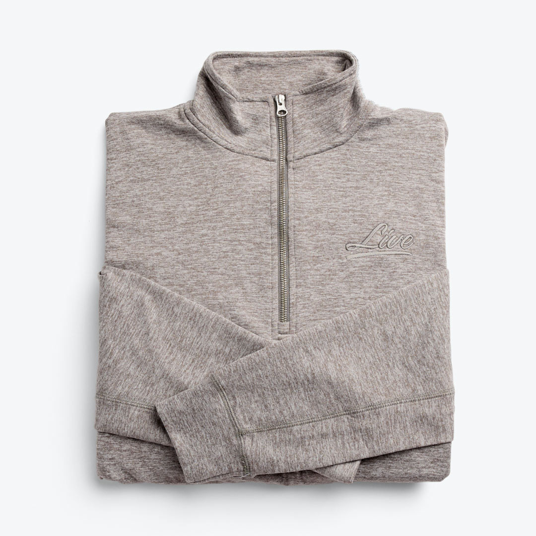 "Live" Quarter-Zip in Gray