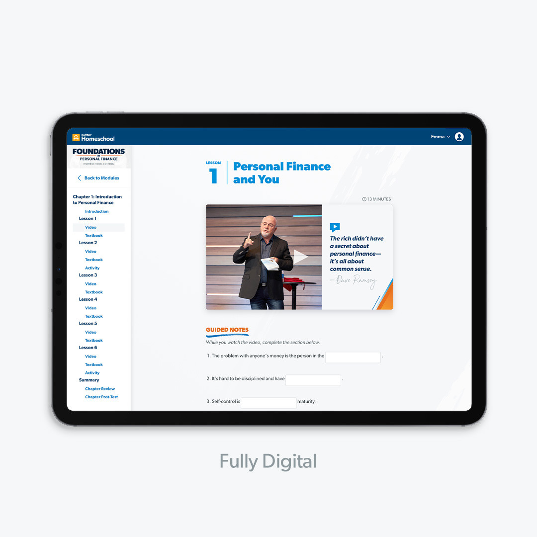 Foundations in Personal Finance: Homeschool Edition - Fully Digital
