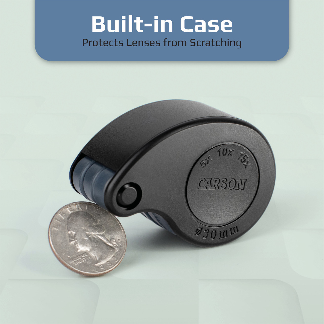 TriView™ 5x/10x/15x Folding Loupe Magnifier with Built-In Case