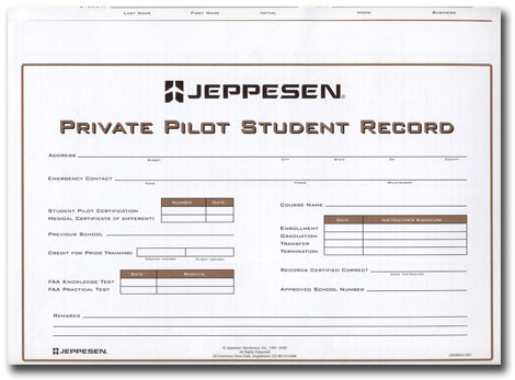 Jeppesen Private Pilot Training Record Folder 10001796 | Buy Jeppesen ...