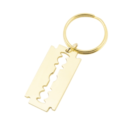 Necklace/Key Ring - Razor Blade Gold - Atlanta Barber and Beauty Supply