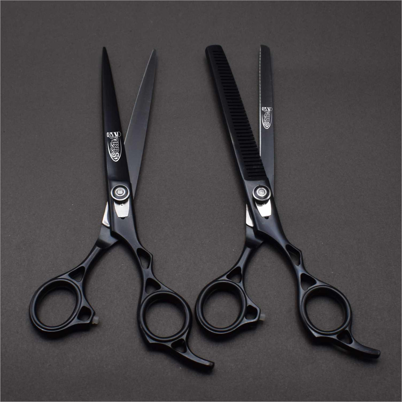 ABBS Shear Set - 7.5" Shear and Thinning Shear Black - Atlanta Barber ...