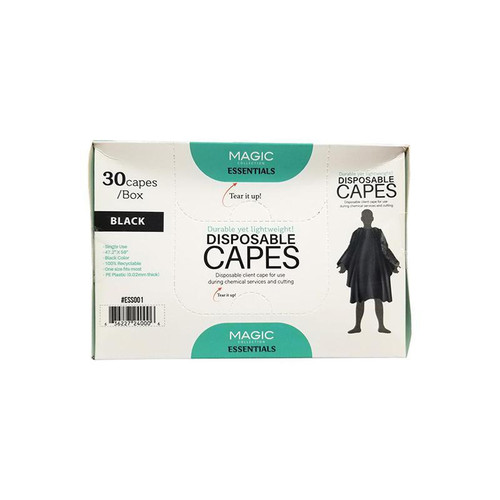 Disposable Capes - Black Plastic - 30 Pack - Atlanta Barber and Beauty ...