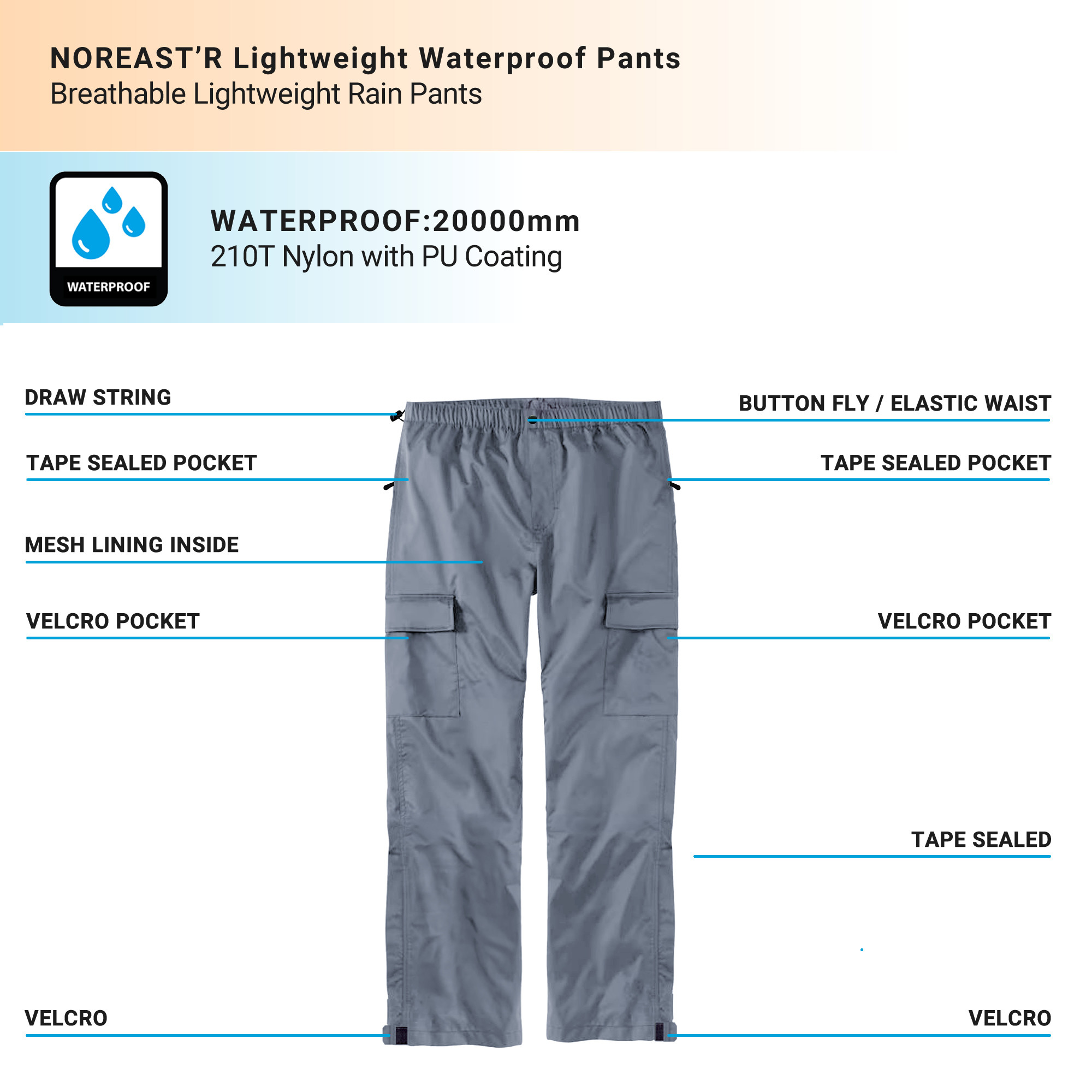 NOREAST'R - Lightweight Waterproof Pants