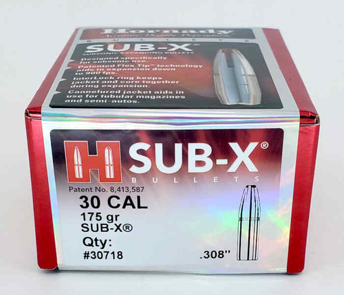 Hornady SUB-X Bullets 30 Caliber 175 Grain sample pack