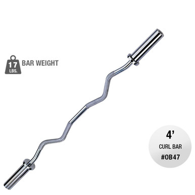 Body-Solid Olympic Curl Bar, Chrome OB47 - Barbells