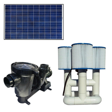 Bottom Feeder 0.5HP Solar Pool Filter Pump System 6,000 GPH 50K GPD ...