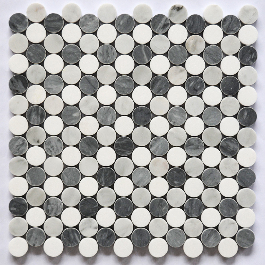 Multi Grey Stone Penny Rounds Polished