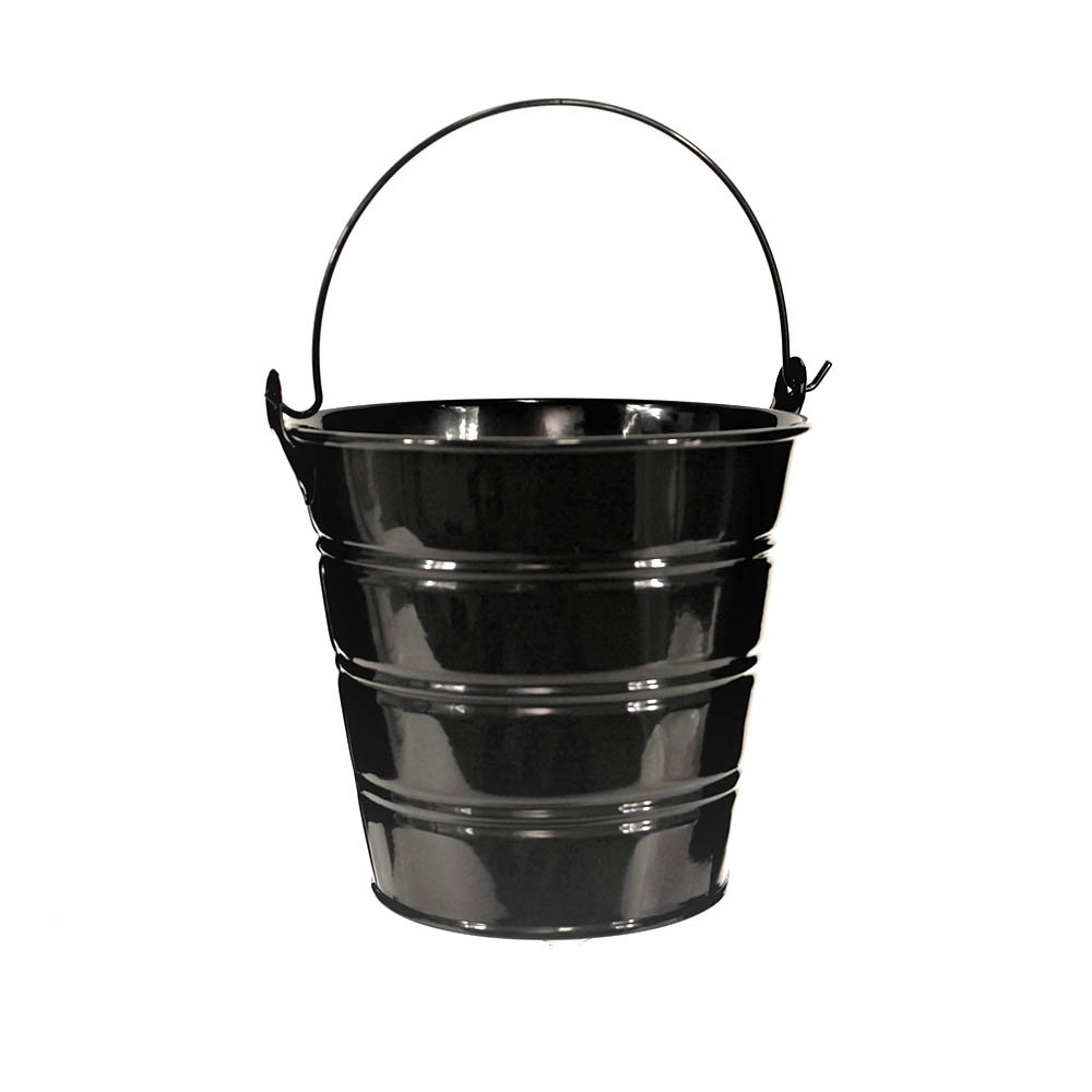 5'' Black Metal Bucket - LO Florist Supplies