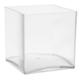 4" Clear Acrylic Square Vase - LO Florist Supplies