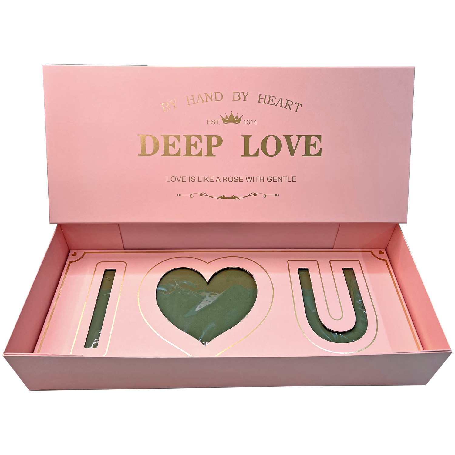 Black and Gold I Love You Floral Gift Box with Fresh Foam - LO Florist ...