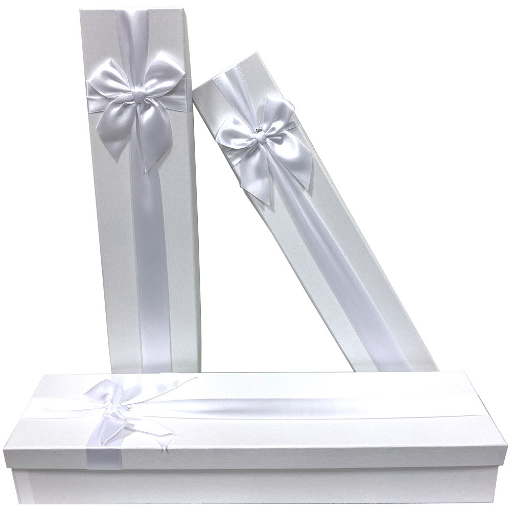 18.75" White Tall Decorative Floral Box - Set of 3 - LO Florist Supplies