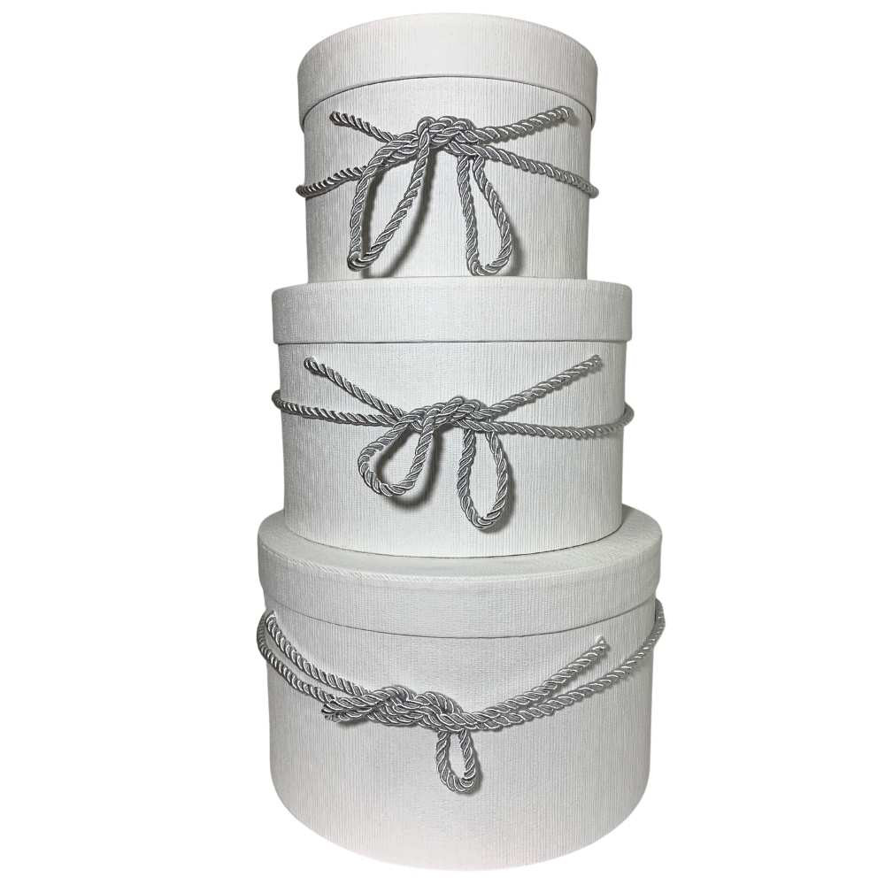 4" Single Rose Round Floral Box - 6 Pieces - White - LO Florist Supplies