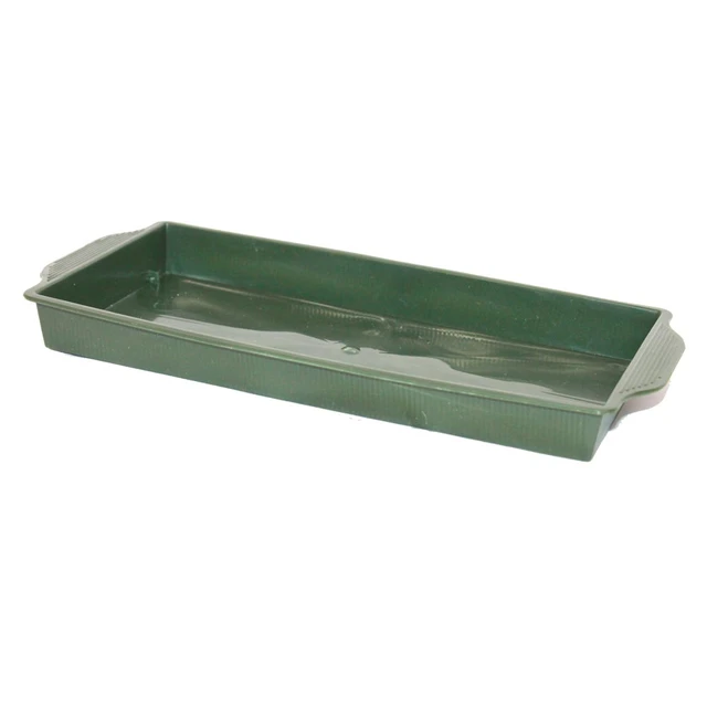 20" Green Double Brick Plastic Flat Tray - LO Florist Supplies