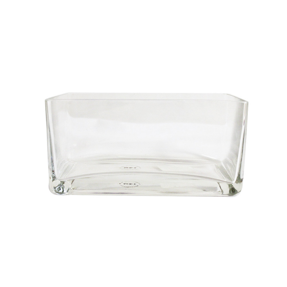 4" Rectangular Glass Vase - LO Florist Supplies