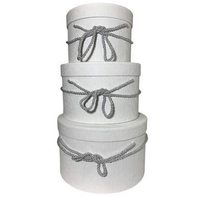 10" White Round Gift Boxes Set of 3 - LO Florist Supplies