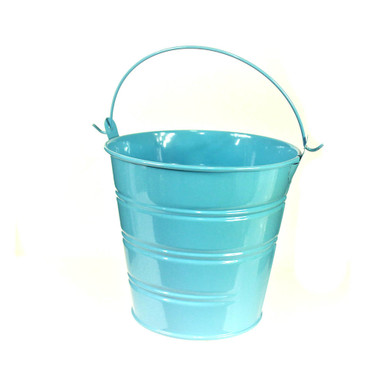4" Light Blue Metal Bucket - LO Florist Supplies