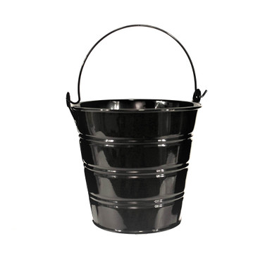 5'' Black Metal Bucket - LO Florist Supplies