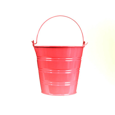 5'' Hot Pink Metal Bucket - LO Florist Supplies