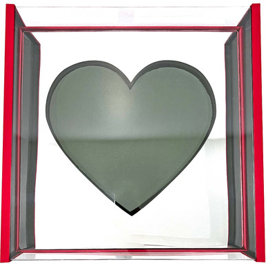 19" Ultra Luxury Acrylic Mirrored Heart Box - Red - LO Florist Supplies
