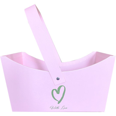 8" Carrying Flower Box with Handle - 10 Pack -Pink - LO Florist Supplies