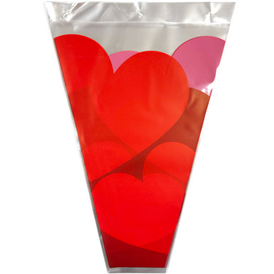 12" Layered Hearts Floral Cellophane Sleeves - 50 Pack - LO Florist ...