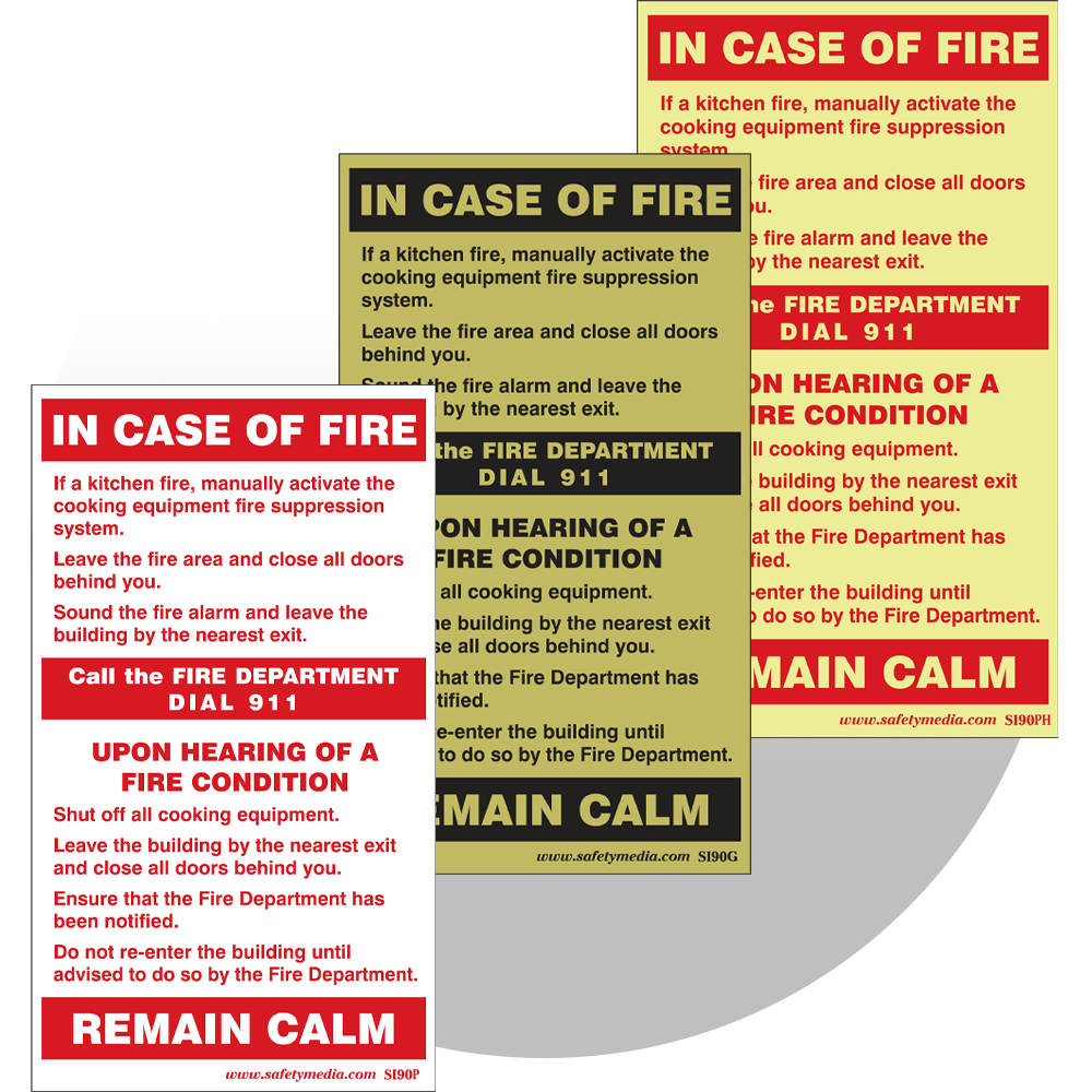 Kitchen Alarm In Case of Fire Emergency Procedures Signs