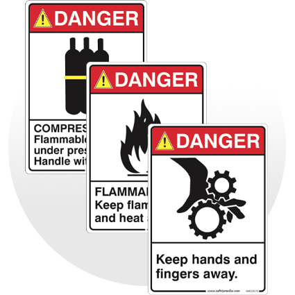 ANSI, DANGER Safety Signs