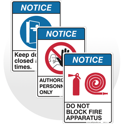 ANSI, NOTICE Safety Signs