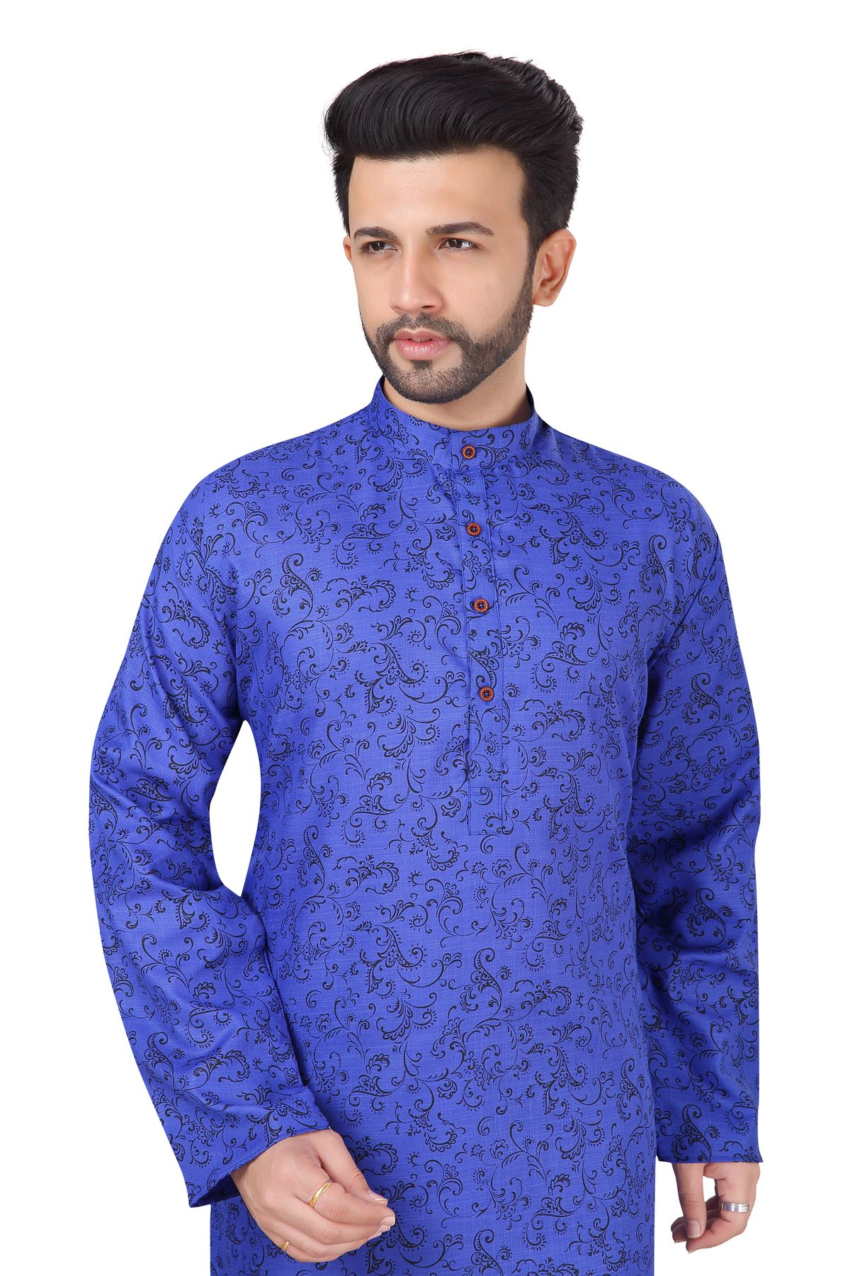 Royal blue colour mens kurta pajama