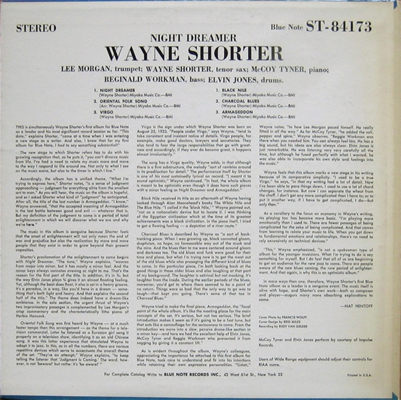 Wayne Shorter - Night Dreamer (1973 UA Blue Note) - The Record Centre