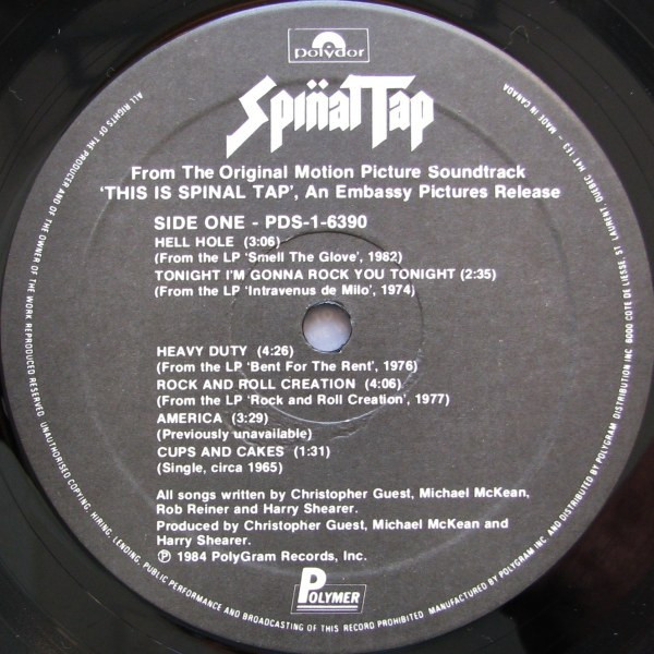 Spinal Tap – From The Original Motion Picture Soundtrack "This Is ...