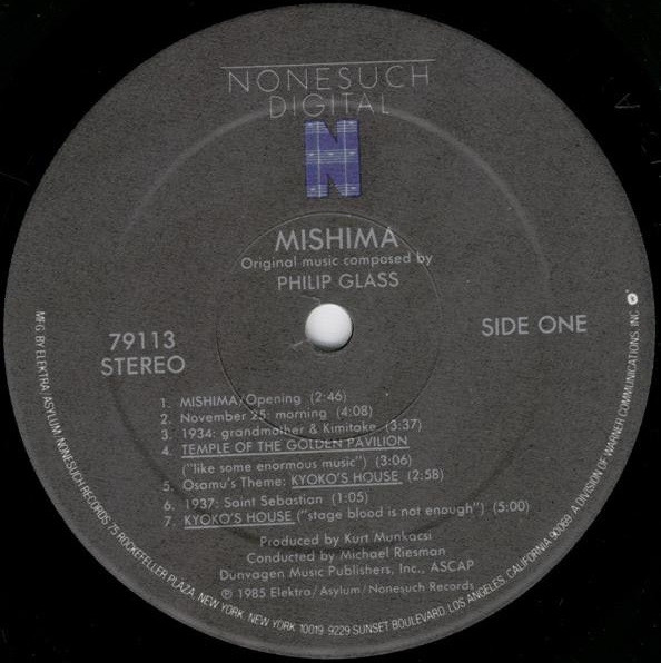Philip Glass - Mishima (Soundtrack) - The Record Centre