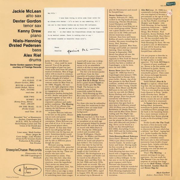 Jackie McLean featuring Dexter Gordon - The Meeting Vol. 1 LP used ...