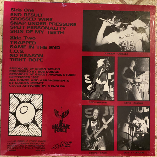 Sudden Impact - Split Personality LP used Canada 1988 (see grading in ...