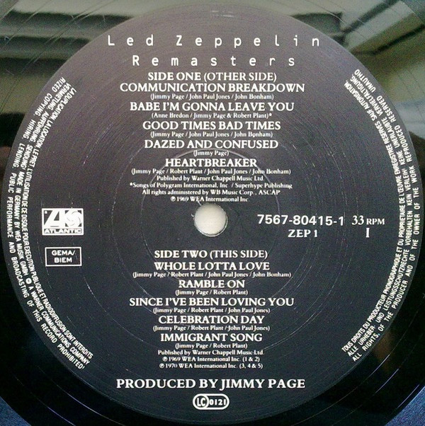 Led Zeppelin - Remasters (1990 3LP French Import) - The Record Centre